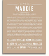 Maddie Personalized Name Meaning Art Prints – Name Stories