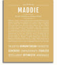 Maddie Personalized Name Meaning Art Prints – Name Stories