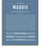 Maddie Personalized Name Meaning Art Prints – Name Stories