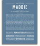 Maddie Personalized Name Meaning Art Prints – Name Stories