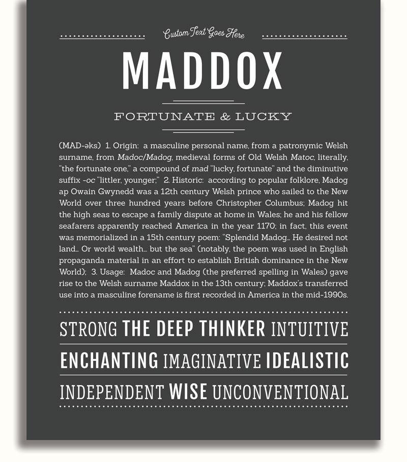 Maddox (male) | Name Art Print – Name Stories