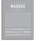 Maddox (male) | Name Art Print – Name Stories