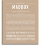 Maddox Personalized Name Meaning Art Prints – Name Stories