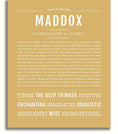 Maddox (male) | Name Art Print – Name Stories