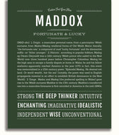 Maddox Personalized Name Meaning Art Prints – Name Stories