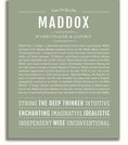 Maddox (male) | Name Art Print – Name Stories