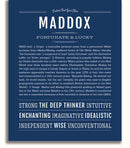 Maddox Personalized Name Meaning Art Prints – Name Stories
