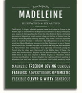 Madeleine Personalized Name Meaning Art Prints – Name Stories