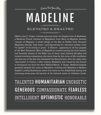 Madeline Personalized Name Meaning Art Prints – Name Stories