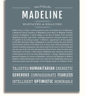 Madeline Personalized Name Meaning Art Prints – Name Stories