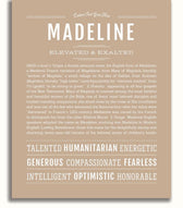 Madeline Personalized Name Meaning Art Prints – Name Stories