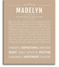 Madelyn Personalized Name Meaning Art Prints – Name Stories