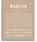 Madelyn Personalized Name Meaning Art Prints – Name Stories