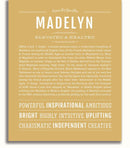 Madelyn Personalized Name Meaning Art Prints – Name Stories