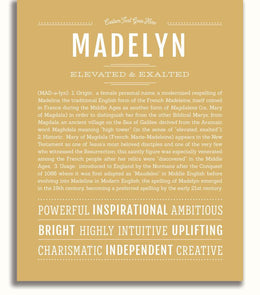Madelyn Personalized Name Meaning Art Prints – Name Stories