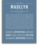 Madelyn Personalized Name Meaning Art Prints – Name Stories