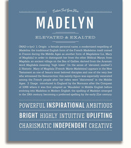 Madelyn Personalized Name Meaning Art Prints – Name Stories