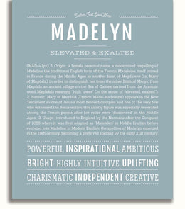Madelyn Personalized Name Meaning Art Prints – Name Stories