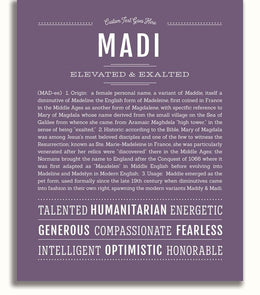 Madi | Name Art Print – Name Stories