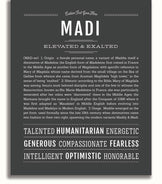 Madi | Name Art Print – Name Stories