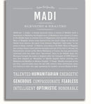 Madi | Name Art Print – Name Stories