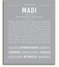 Madi Personalized Name Meaning Art Prints – Name Stories