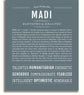 Madi Personalized Name Meaning Art Prints – Name Stories