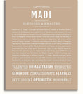 Madi | Name Art Print – Name Stories