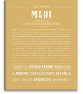 Madi | Name Art Print – Name Stories