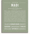 Madi | Name Art Print – Name Stories
