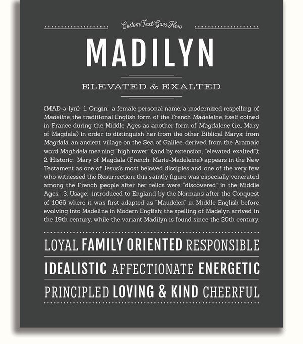 Madilyn | Name Art Print - Personalized Custom Gifts – Name Stories