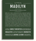 Madilyn Personalized Name Meaning Art Prints – Name Stories