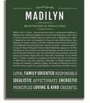 Madilyn Personalized Name Meaning Art Prints – Name Stories