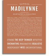 Madilynne Personalized Name Meaning Art Prints – Name Stories