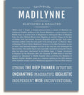 Madilynne Personalized Name Meaning Art Prints – Name Stories