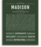 Madison Personalized Name Meaning Art Prints – Name Stories