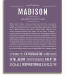Madison | Name Art Print – Name Stories