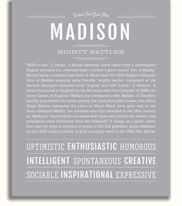 Madison | Name Art Print – Name Stories