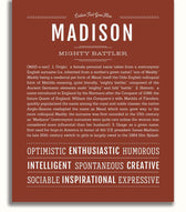 Madison | Name Art Print – Name Stories