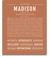 Madison Personalized Name Meaning Art Prints – Name Stories