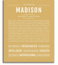 Madison Personalized Name Meaning Art Prints – Name Stories