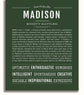 Madison Personalized Name Meaning Art Prints – Name Stories