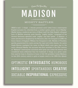 Madison | Name Art Print – Name Stories