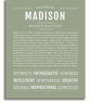 Madison Personalized Name Meaning Art Prints – Name Stories