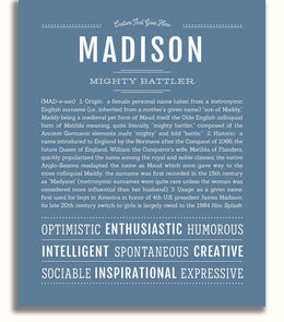 Madison | Name Art Print – Name Stories