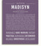 Madisyn Personalized Name Meaning Art Prints – Name Stories
