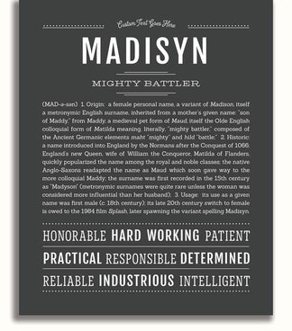 Madisyn | Name Art Print – Name Stories