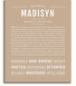 Madisyn Personalized Name Meaning Art Prints – Name Stories