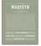 Madisyn Personalized Name Meaning Art Prints – Name Stories
