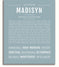 Madisyn Personalized Name Meaning Art Prints – Name Stories